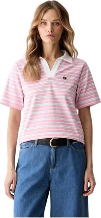 Karl Lagerfeld Femme, Tops, Rose, Taille: 36 FR Polo Ikon