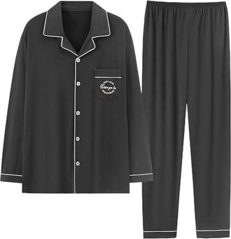 Generico LKRSEEF Pyjama Homme Velours Pantalon De Coton Pijamas Hiver Long Pyjamas Et Loungewear Haut Manches Longues Polaire Pijama Bas - Combinaison Chaud