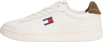 Tommy Jeans Herren Cupsole Sneaker Archive 98 aus Leder, Mehrfarbig (Ivory/Homestead), 43