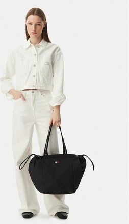 Tommy Jeans Handtasche Tjw Ess Daily Tote AW0AW18771 Schwarz
