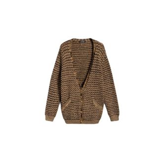Twinset Jacquard-Strickjacke mit Knopfverschluss - - Knitwear - Damen - Braun - M