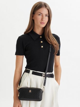 Tommy Hilfiger Handtasche Tommy Hilfiger Th Daily Camera Bag Mono AW0AW18414 Schwarz