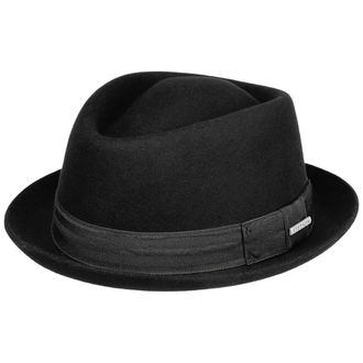 Stetson Classic Pork Pie Wollhut Herren Sommer Winter schwarz XL (60-61 cm)