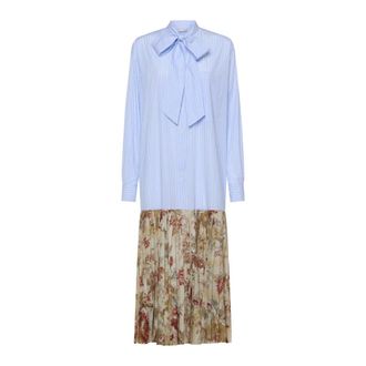 Pierre-Louis Mascia Cezhi Plissee-Midi-Hemdkleid - - Dresses - Damen - Mehrfarbig - M