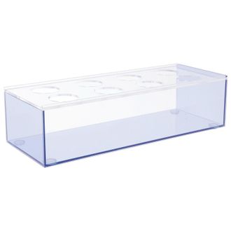 Holibanna Rechteckige Hydroponik Blumenvase aus Kunststoff L&auml;nglich mit 8 L&ouml;chern Formstabil f&uuml;r Tischdeko und Wohnraum