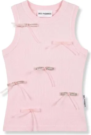 Des_Phemmes DES Phemmes, Femme, Tops, Rose, Taille: 44 FR Classic Bow Tank Top
