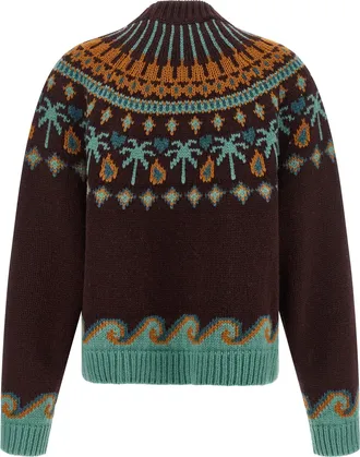 Alanui Womens Brown Virgin Wool Cardigan Clothing