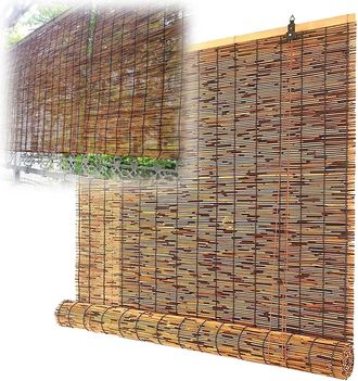 Generic Bambus Rollo F&uuml;r Aussenbereich Balkon, Bambu Raffrollos 80 90 100 105 110 120 125 130 cm Breit Wetterfest Bambus Raffrollo Bambu Rollos F&uuml;r Fenster/Ba