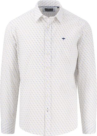 Fynch-Hatton Hemd aus Baumwolle mit Kentkragen und Alloverprint Strong Blue / 3XL