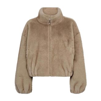 Co'Couture Femme, Vestes, Brun, Taille: 38 FR Veste en fausse fourrure et shearling doux