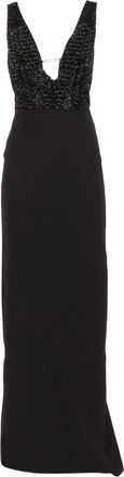 Elisabetta Franchi Femme, Robes, Noir, Taille: 42 FR Maxi Dress avec Corsage &agrave; Sequins