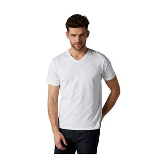 7 For All Mankind T-shirt col V - Coton l&eacute;ger - Homme - Tops - Blanc - Taille: XL