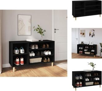vidaXL Vidaxl - Schuhregal Schwarz 102x36x60 cm Holzwerkstoff - Schuhschrank - Schuhregal - Holzwerkstoffmöbel - Garderobe - Flurorganisation