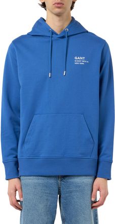 GANT Herren Script Graphic Sweat Hoodie Kapuzenpullover, Rich Blue, Large