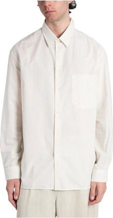 Maison Kitsun&eacute; Homme, Chemises, Blanc, Taille: M Chemise Oversize Ray&eacute;e
