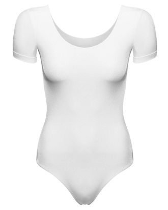 Arabesque Kurzarm Lycra Damen Ballettanzug Body Leotard Dance Trikot Turnanzug Carmen (Wei&szlig;, XS)