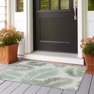 Generic Vert Tapis Doux et Moelleux, Plantes Palmiers tropicaux imprim&eacute;s Tapis Design &agrave; Poil Ras Doux pour Salle &agrave; Manger Chambre Adulte et Ado 120 x 180 cm
