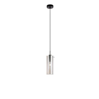 Luce-Ambiente-Design Magic Suspension in Black Metal with Smoked Glass Diffuser