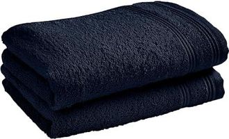 Univers D&eacute;cor Lot De 2 Serviettes invit&eacute; &eacute;ponge Spa 30 x 50 cm / 400 GR/m&sup2; (Bleu Nuit)