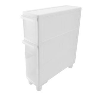 Generic Schmaler Aufbewahrungsschrank, Badezimmer-Aufbewahrungsschrank, Kunststoff, 2-lagige, Stabile Struktur, Schubladendesign f&uuml;r die K&uuml;che (14cm)