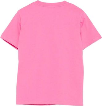 Balmain Logo-Embroidered Cotton T-Shirt - Pink