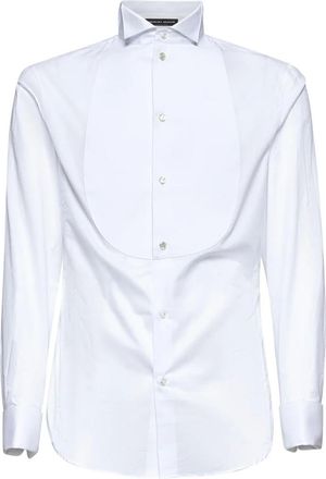 Giorgio Armani Homme, Chemises, Blanc, Taille: 2XL Chemise Blanche Classique avec Poignets Fran&ccedil;ais
