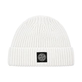 Stone Island M&uuml;tze mit Kompass-Logo-Patch - - Accessories - unisex - Wei&szlig; - L