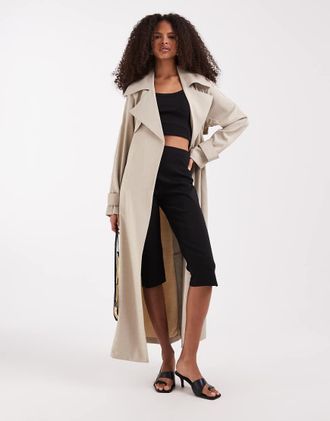 River Island Trench-coat long - Cr&egrave;me-Blanc