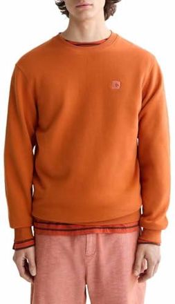 Scotch & Soda Seasonal Core - Sweat-Shirt avec Logo Coupe Classique, Rouille 610, M