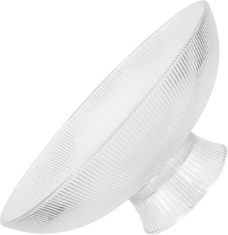 Soimiss Elegante Moderne Fuß obstschale aus Klarem Kristallglas mit Vertikaler Struktur Große Kapazität Dekorative Glasschale für Obst und Snacks Stilvoller F