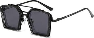 Generic Lunettes de soleil carrées en métal rétro punk pour hommes et femmes 2025 (couleur : F, taille : moyen), D, Taille unique