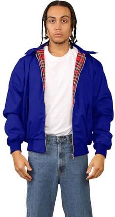 Janisramone Blouson Harrington Homme, R&eacute;tro Veste Vintage, Fermeture &eacute;Clair Blouson Bombers Homme, Classique Blouson Scooter, Veste Hiver