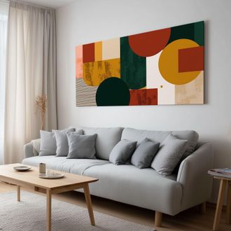 Generic Leinwand Bilder Wandbilder Wohnzimmer, Badezimmer Bilder 160 x 80 cm Abstrakt Linie Geometrische Form Vlies Leinwand Gem&auml;lde Wandgem&auml;lde Zimmer Deko a