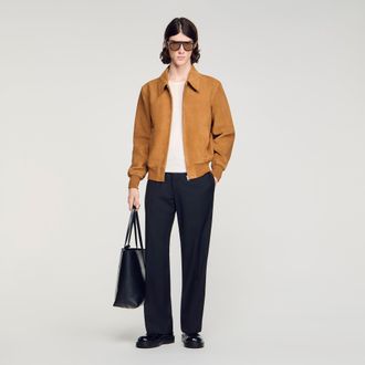 Sandro Blouson aus Ziegenleder