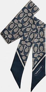 Coach Schmaler, bedruckter Seidenschal mit Signature-Struktur