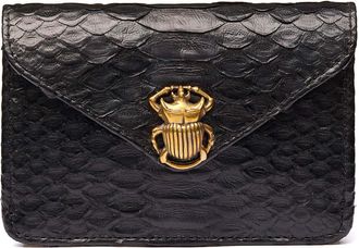 CLARIS VIROT Porte-cartes Alex Python Noir