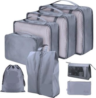 Generic 8 Teile/Satz Organizer Taschen for Reise Zubeh&ouml;r Gep&auml;ck Koffer wasserdichte Kulturbeutel Kleidung Lagerung(Gray)