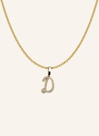 Cada Cada Kette Tiny Diamond Letter D gold