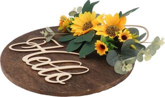 SOLUSTRE Künstlicher Türkranz Sonnenblume Dekorativer Haustürhänger Lebensecht Wirkender Kranz Frische Optik Vielseitig für Innen und Außenbereiche