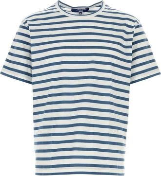 Junya Watanabe Homme, Tops, Bleu, Taille: L T-shirt en coton brod&eacute;