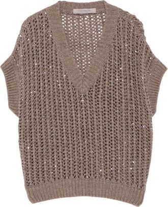 D.exterior Strickweste - - Knitwear - Damen - Braun - M