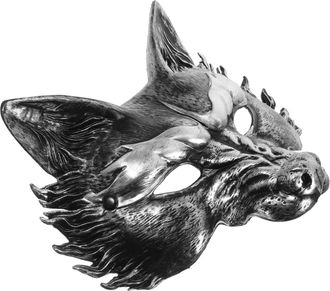 OSALADI PU Schaumstoff Fuchs Halbgesichtsmaske 3D Effekt Schwarz Silber Party und Halloweenmaske f&uuml;r Erwachsene