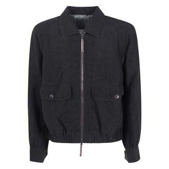 Ziggy Chen Veste Aviateur Courte Puppytooth - Homme - Vestes - Noir - Taille: M