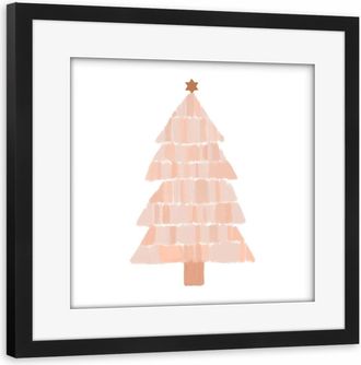 artboxONE Poster mit Rahmen schwarz 20x20 cm Weihnachtsbaum-Malerei von Orara Studio - gerahmtes Poster