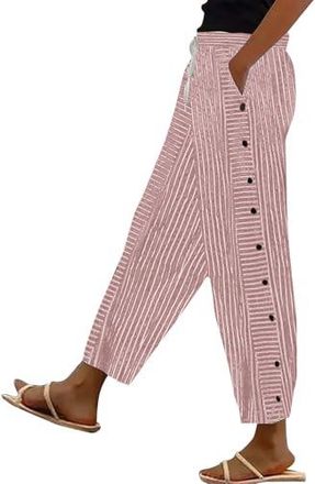 Generic Nuoke Pantalon Fluide Femme &Eacute;t&eacute;, Pantalon Blanc Lin, Mes Commandes en Cours de Livraison, Vente Flash du Jour et Soldes, Pantacourt Femelle, Mes Comma