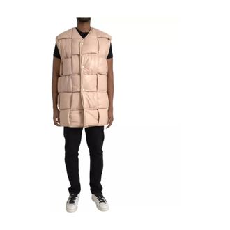 Bottega Veneta Homme, Vestes, Beige, Taille: S Padded Leather Vest