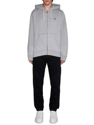 Polo Ralph Lauren Mens Full-Zip Hoodie Grey Cotton Sweatshirts Sweater
