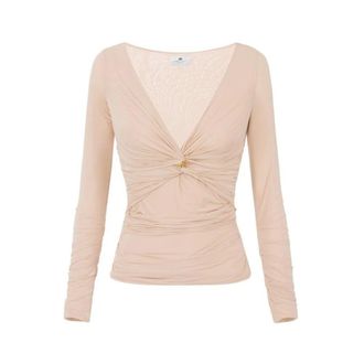 Elisabetta Franchi Damen, Blusen & Hemden, Beige, XLGr&ouml;&szlig;e