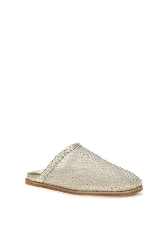 Forte_Forte Womens Mesh Sabot Platino Upper: Fabric; Sole: Rubber Sandal