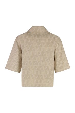 Fendi Womens Jacket Cotton-Linen Beige
